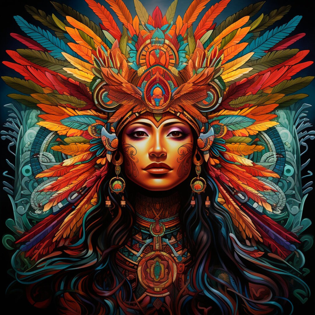 Aztec Goddess of Fertility Mayan Wall Art Mythological Goddess of Love ...