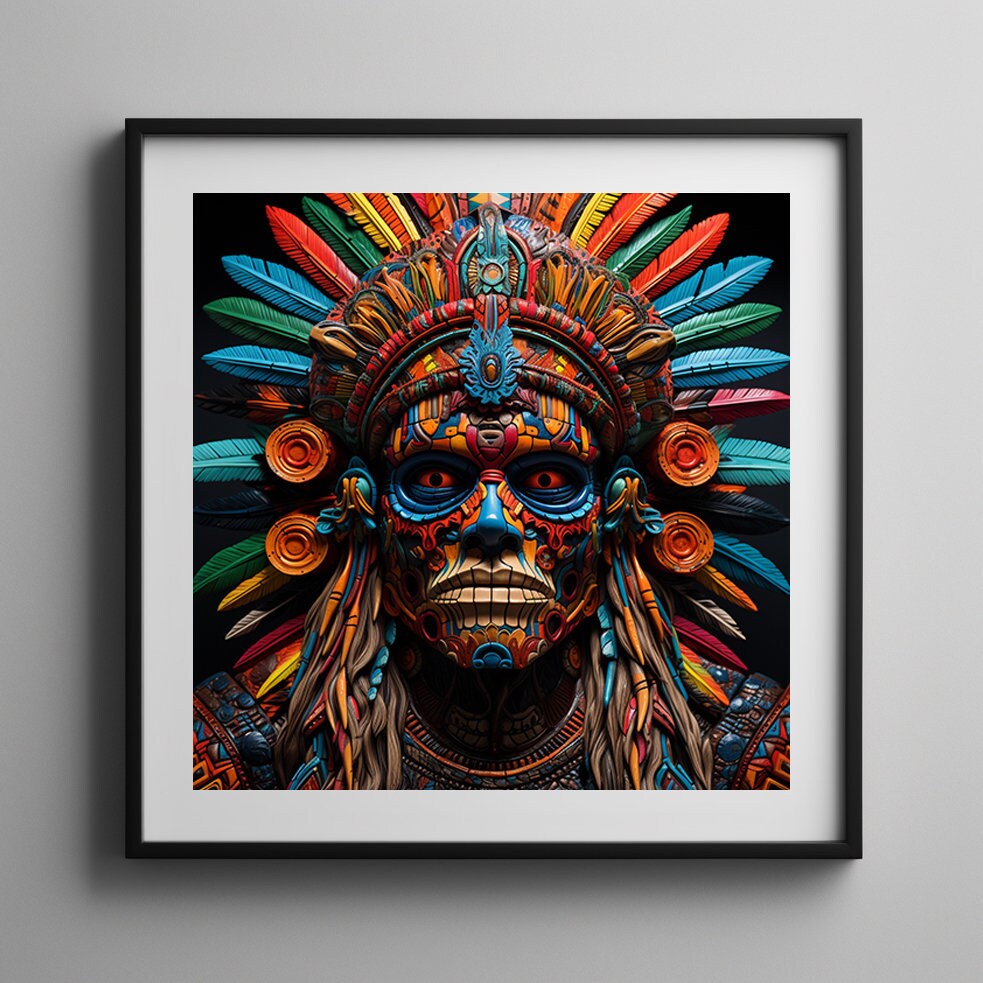 Aztec God of the Underworld Aztec God Print Mayan Wall Art Mythological Digital Art - Etsy
