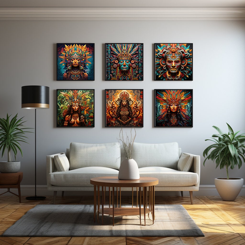 Aztec God Print God of Visions Mayan Wall Art Mythological Digital Art - Etsy