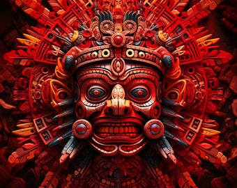 Aztec God of Venus and Fire Mayan Wall Art Aztec Print Mythological Art ...
