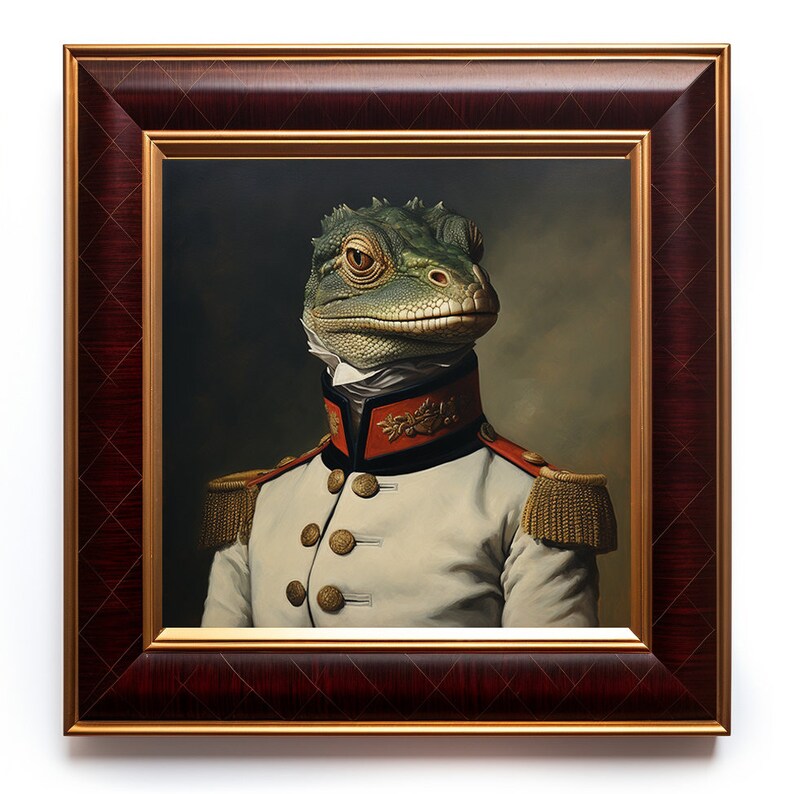 Lizard Painting - Royal Pet Portrait- Historical Animal Art - Etsy