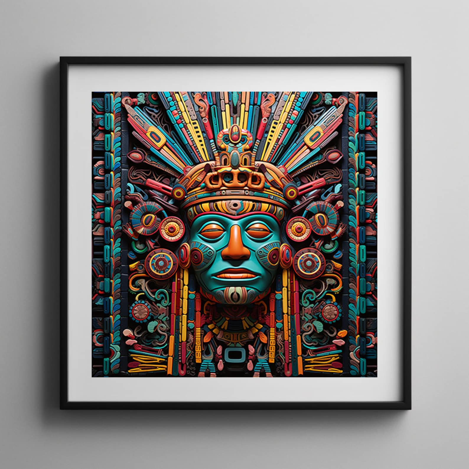 Aztec God Print God of Visions Mayan Wall Art Mythological Digital Art - Etsy