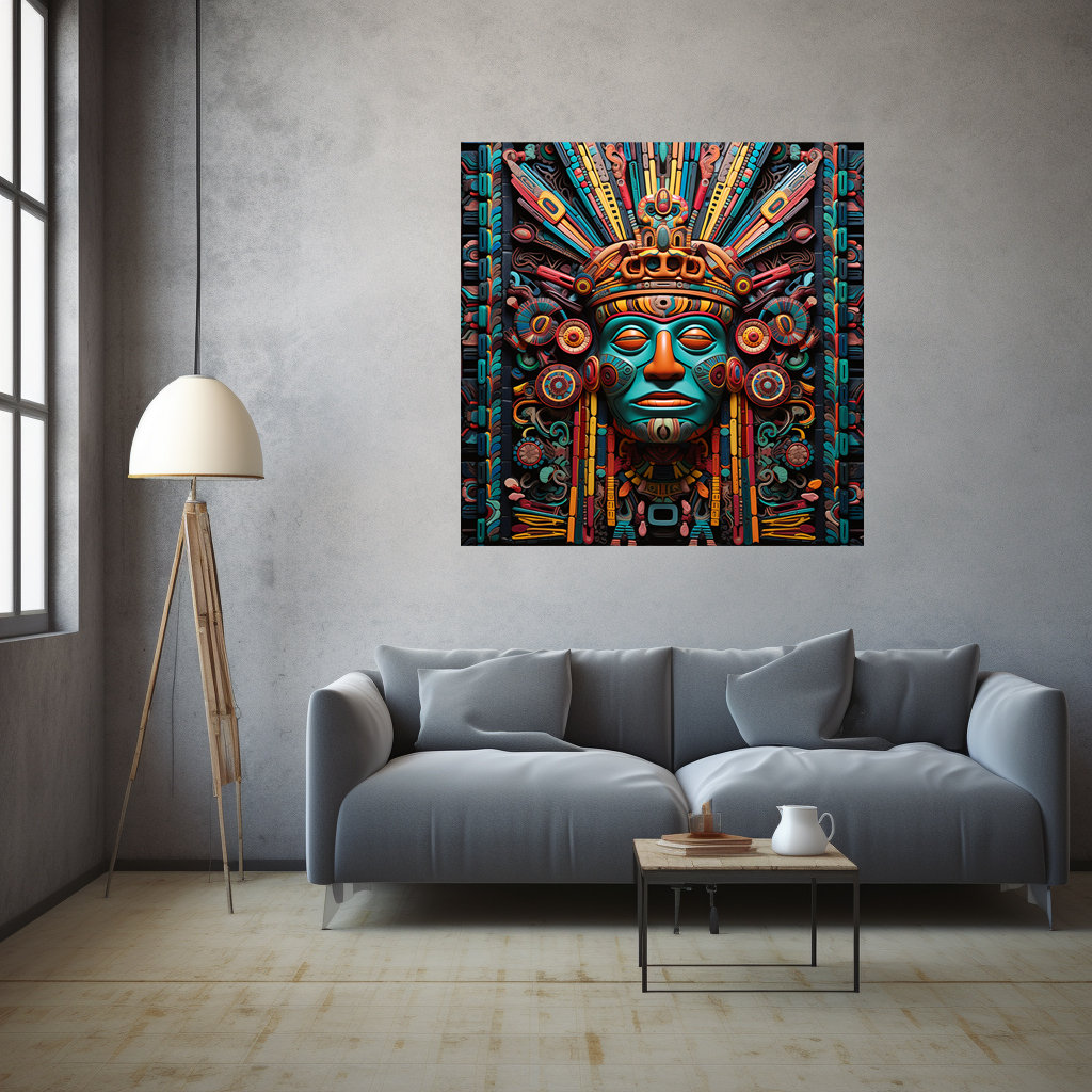 Aztec God Print God of Visions Mayan Wall Art Mythological Digital Art - Etsy