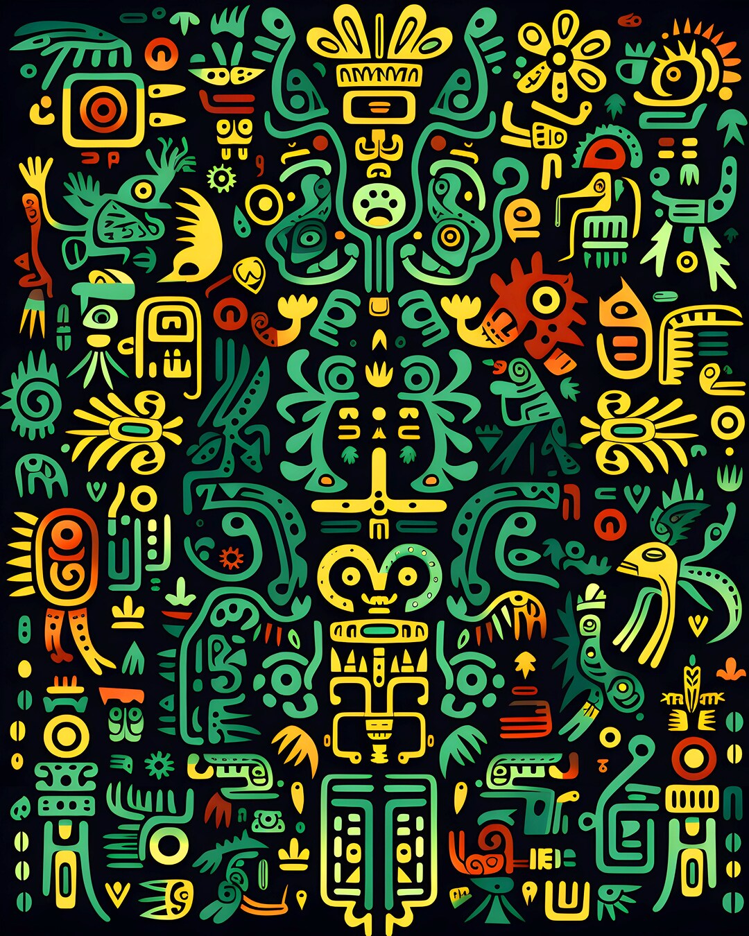 10 Mayan Digital Prints Aztec Digital Print Mayan Wall Art Mythological ...
