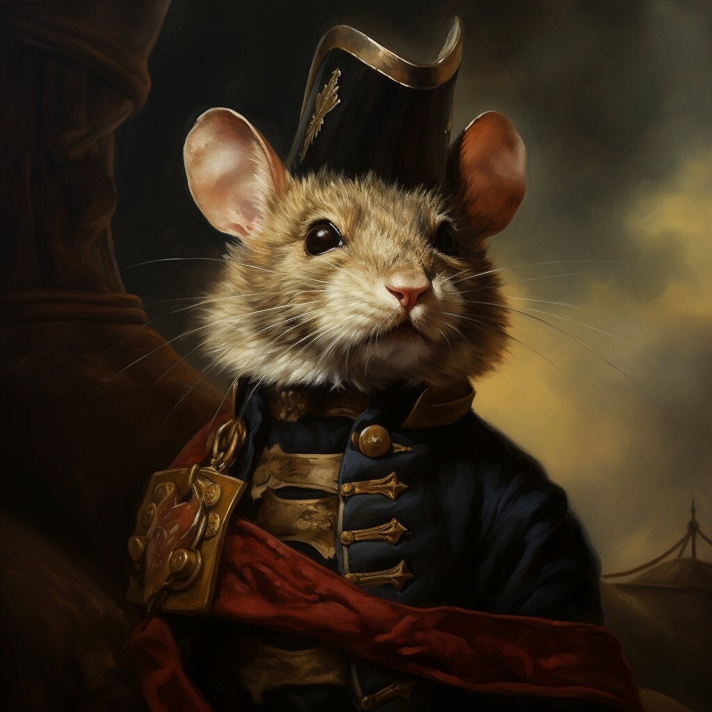 Mouse Portrait - Royal Pet Portrait- Historical Animal Art - Etsy