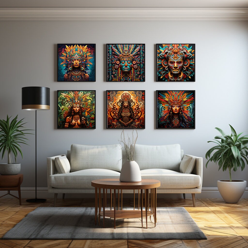 Aztec Goddess of Nature Aztec Wall Art Mythological Digital Art - Etsy