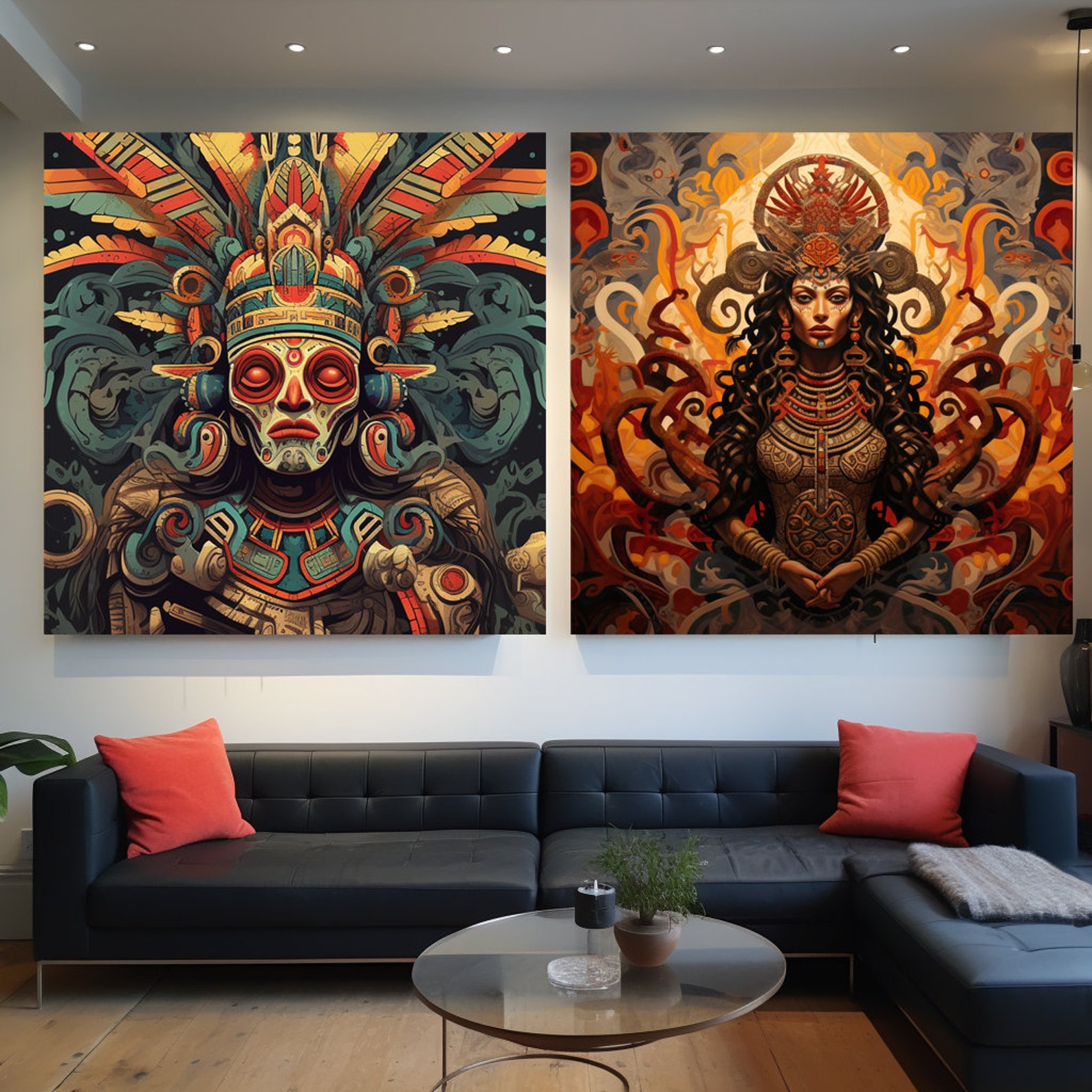 Aztec God Print Mayan Wall Art Mythological Digital Art God of ...