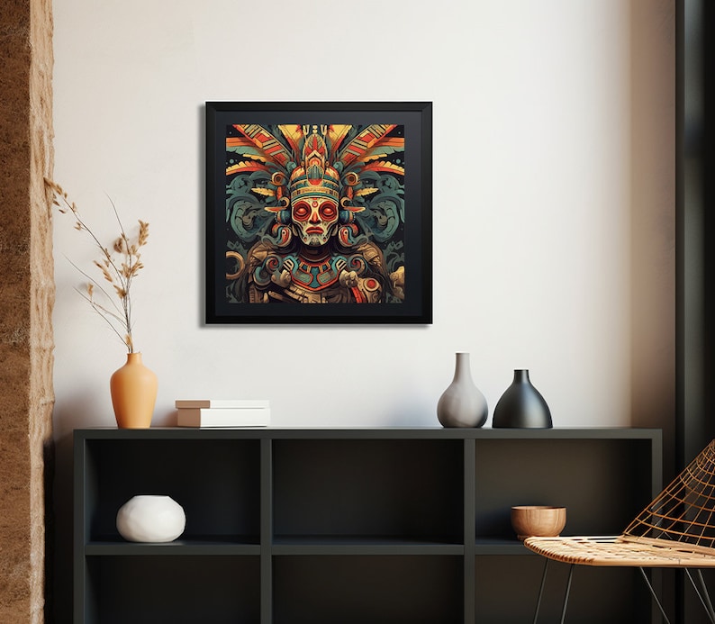 Aztec God Print Mayan Wall Art Mythological Digital Art God of Drunkenness - Etsy