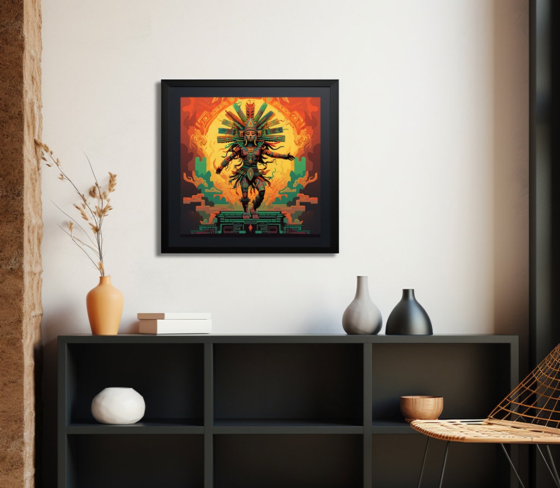Aztec God of Sun Mayan Wall Art Aztec Digital Print Mythological Digital Art - Etsy