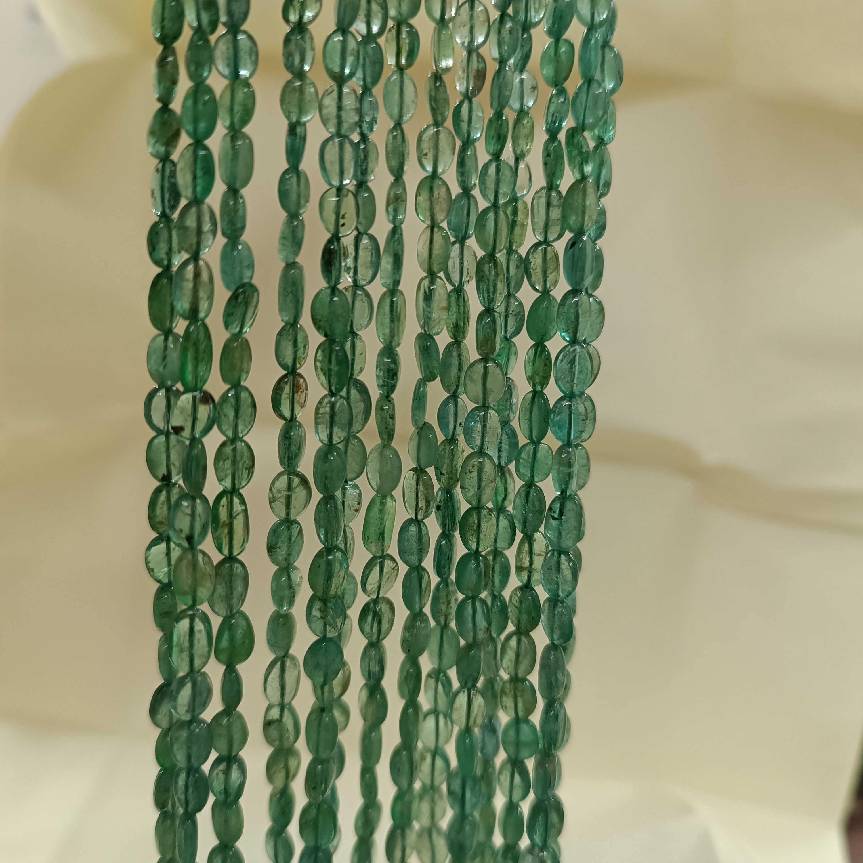 AAA Emerald Smooth Oval Shape Beads Natural Zambian Emerald Plain Beads ...
