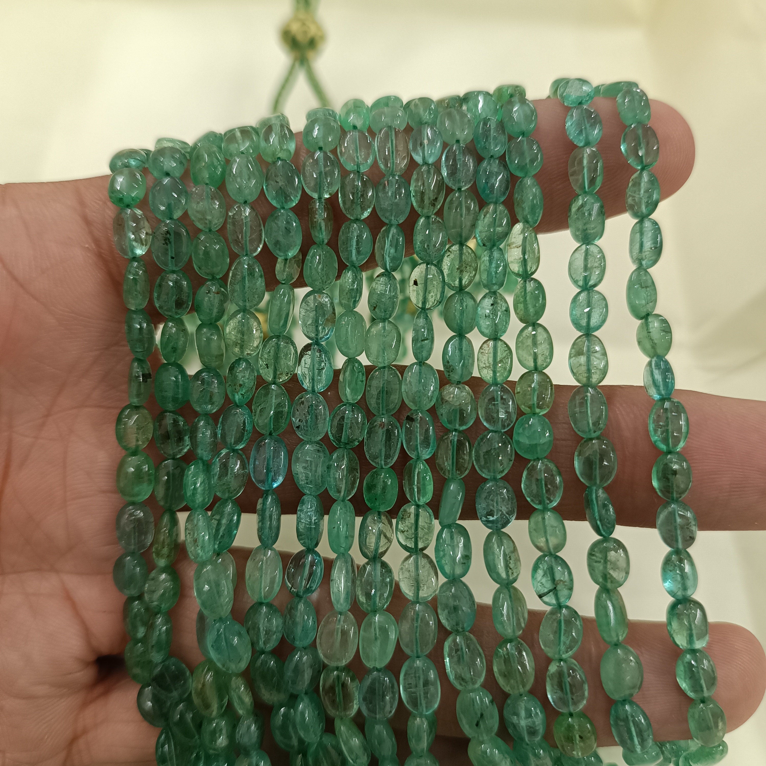 AAA Emerald Smooth Oval Shape Beads Natural Zambian Emerald Plain Beads ...