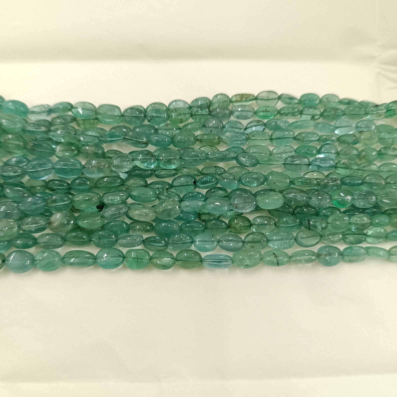 AAA Emerald Smooth Oval Shape Beads Natural Zambian Emerald Plain Beads ...
