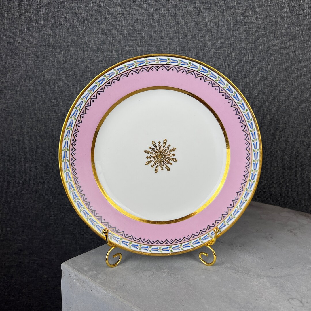 Rare Sevres Pink Porcelain Plate 1825 Antique Charles X Flower Jean ...