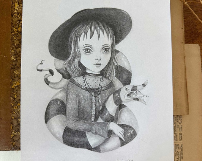 Lydia Deetz - Original Graphite Drawing - Etsy