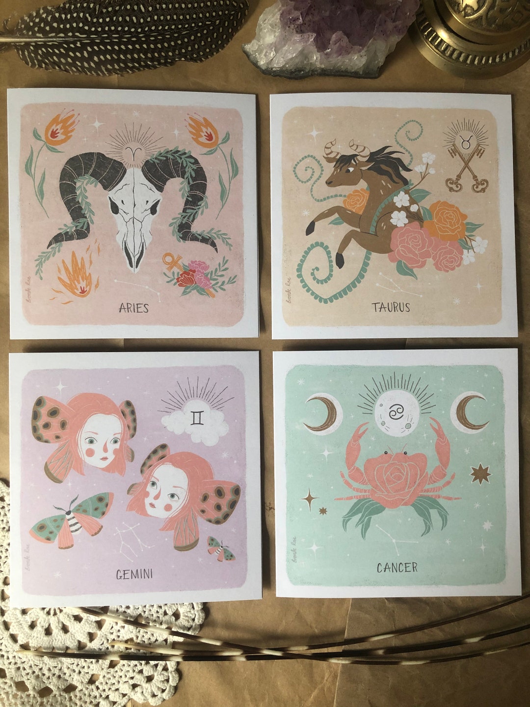 Zodiac Greeting Cards - Star Sign, Astrology Cards - Etsy