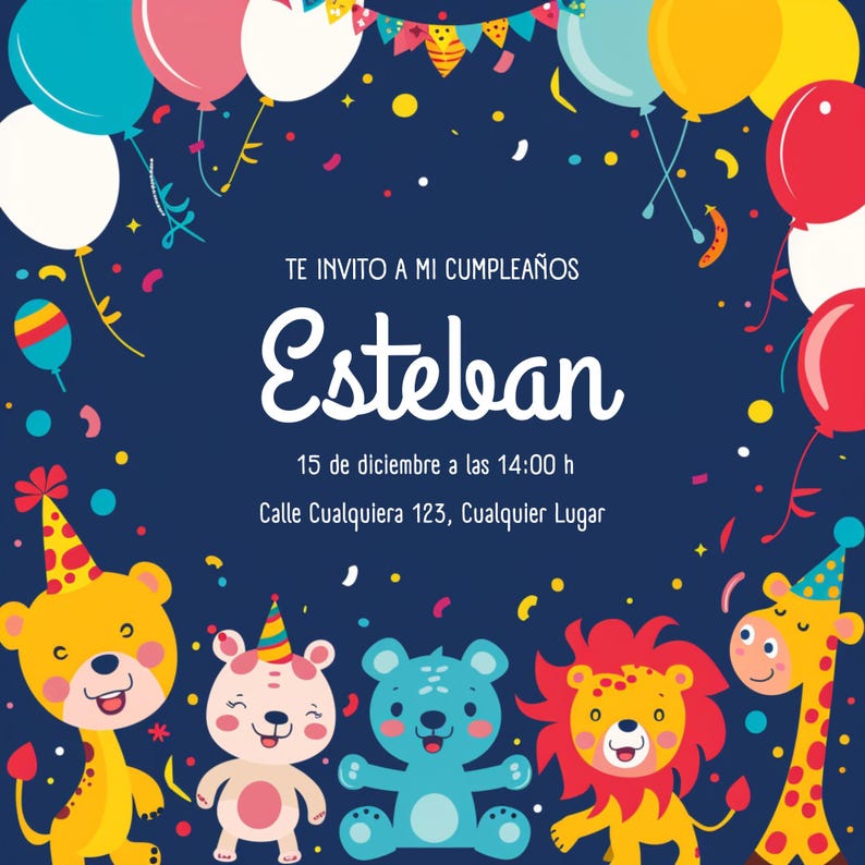 Invitación de Cumpleaños Infantil Editable - Etsy México
