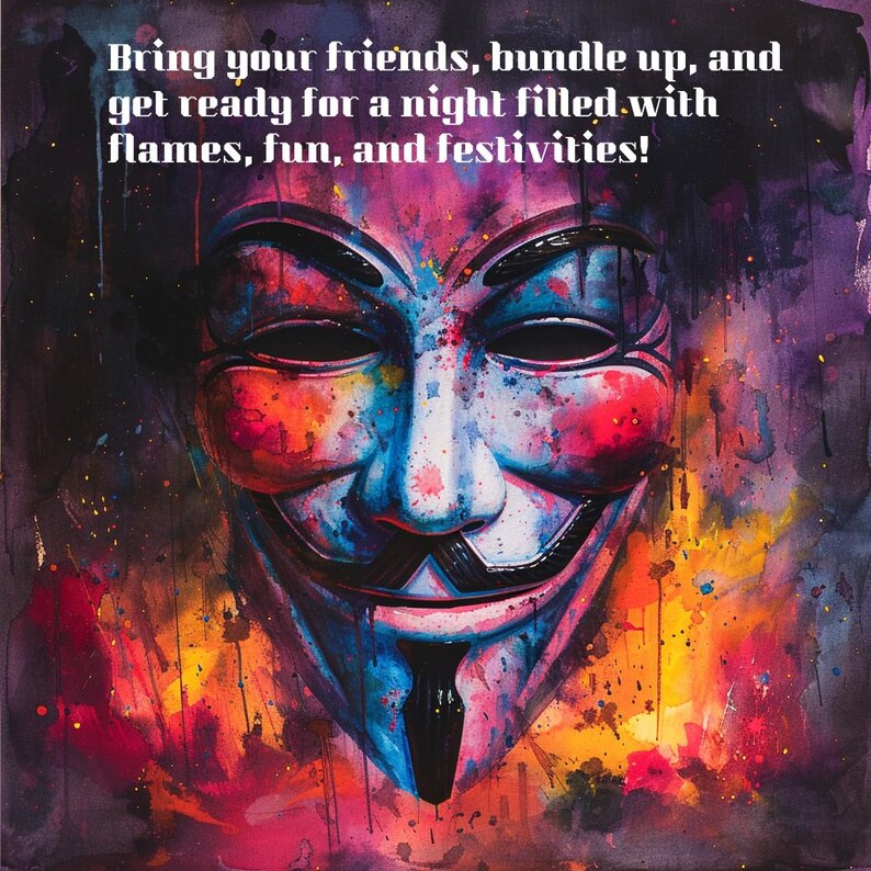 Guy Fawkes Night Party Invitation Bonfire Night Celebration Editable ...