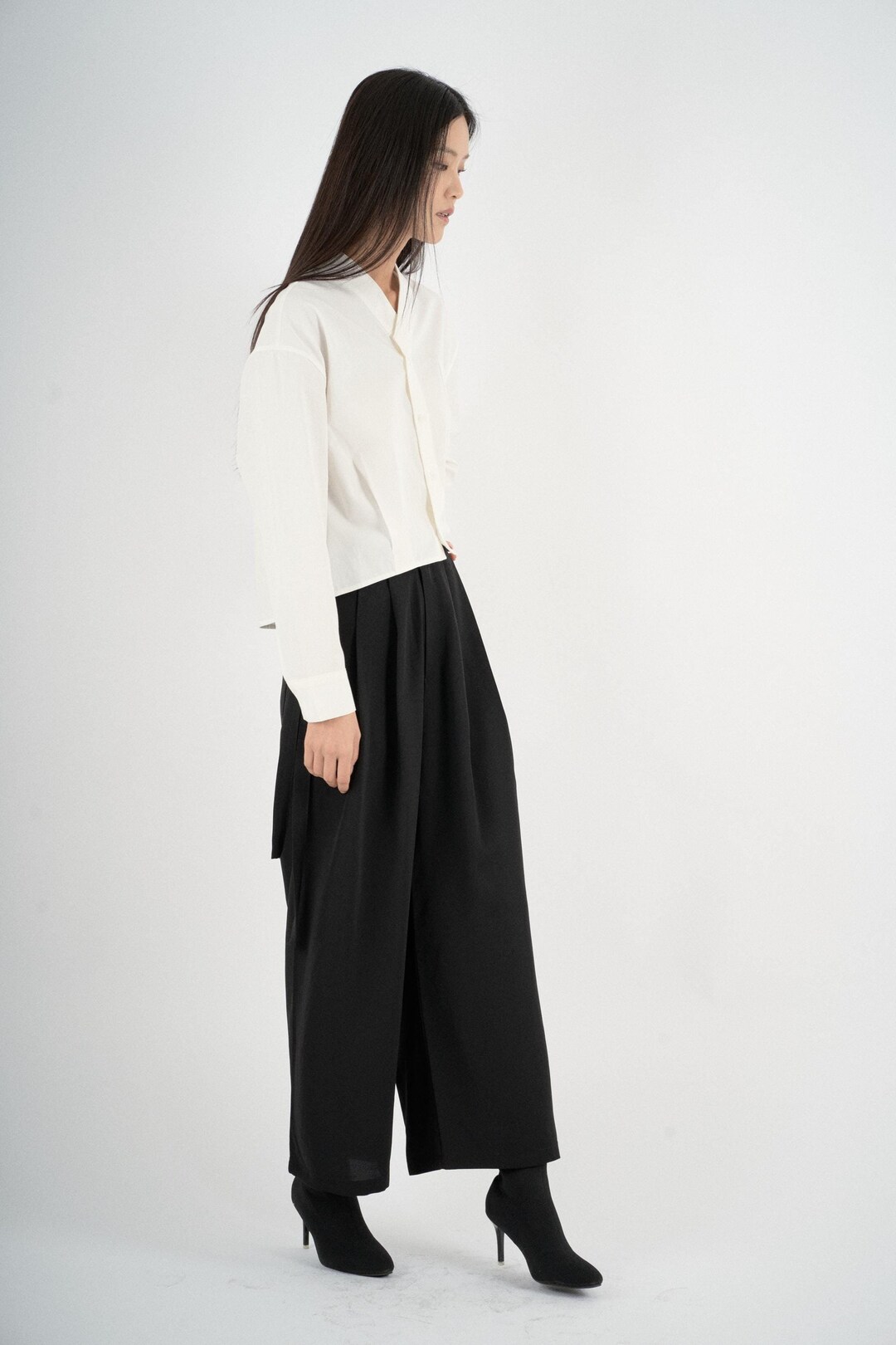 Women's Korean Modern Hanbok Shirts Crop Top Long Sleeve Shirts TETEROT ...