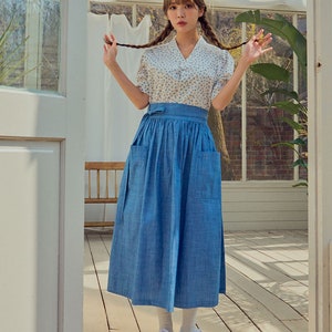 Modern Hanbok Wrap Skirt Vintage Linen Skirt Washed Linen Skirt High ...