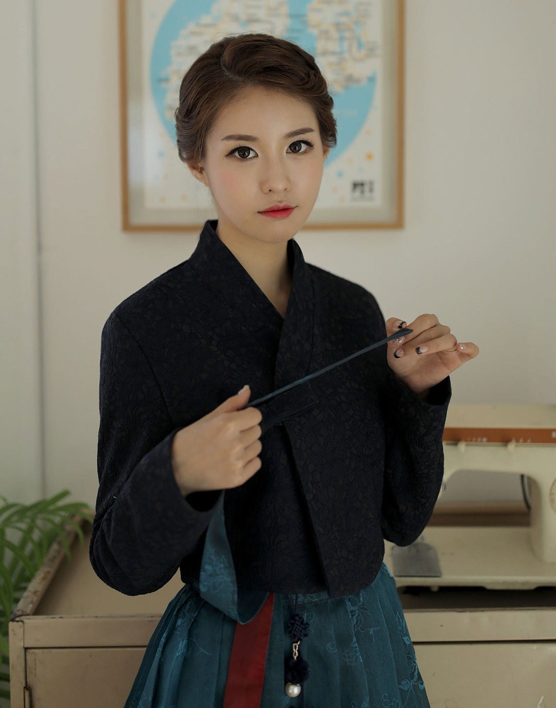 Women's Jeogori Korean Hanbok Hanbok Jacket Jacquard Fabric Jeogori ...