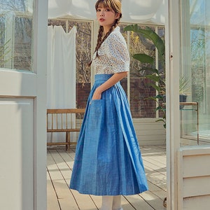 Modern Hanbok Wrap Skirt Vintage Linen Skirt Washed Linen Skirt High ...