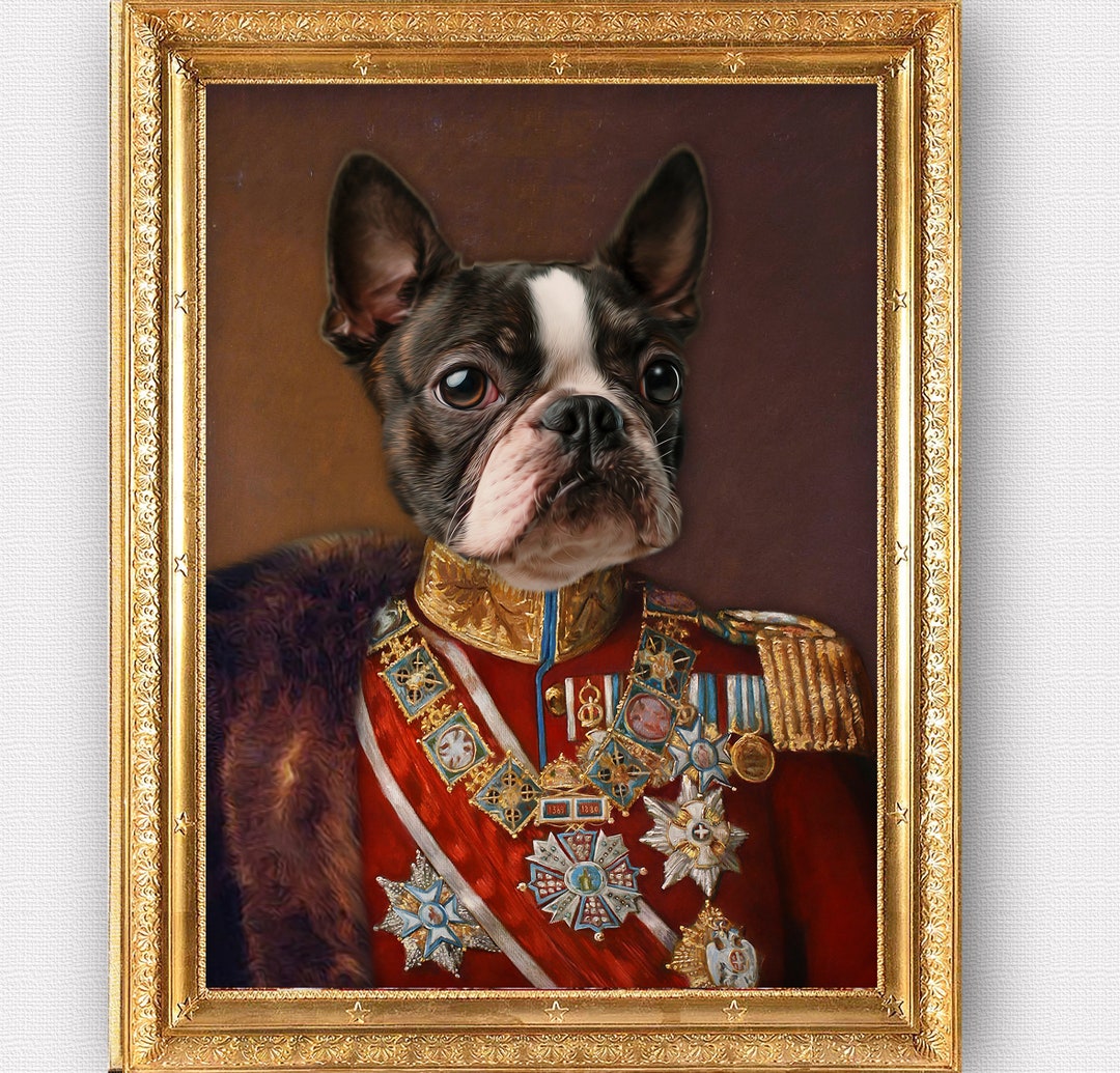 Custom Portrait in Military Uniform,custom Pet Portrait,regal Pet ...