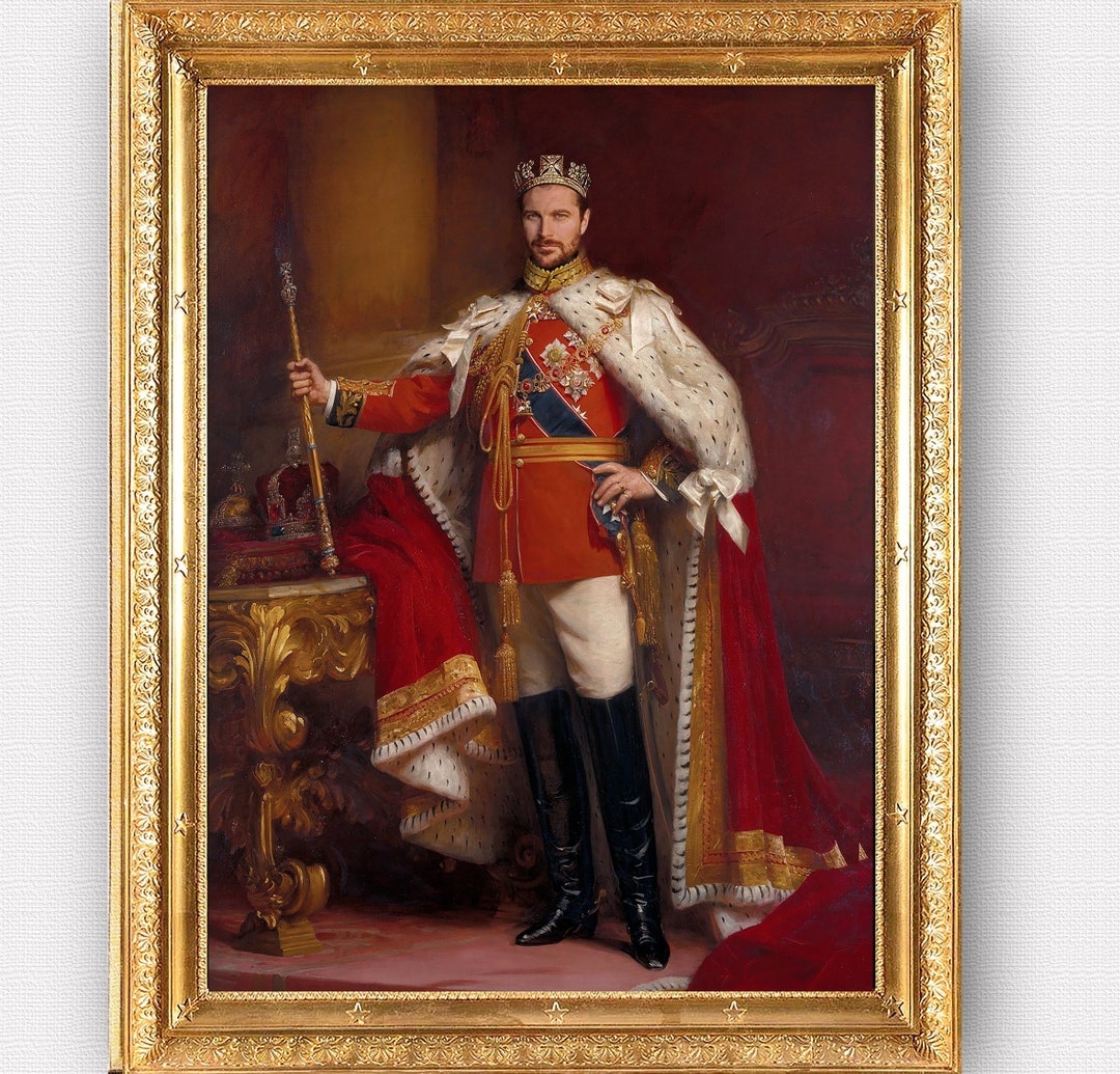 Custom King Portrait,custom Portrait,male Portrait,royal Portrait,regal ...