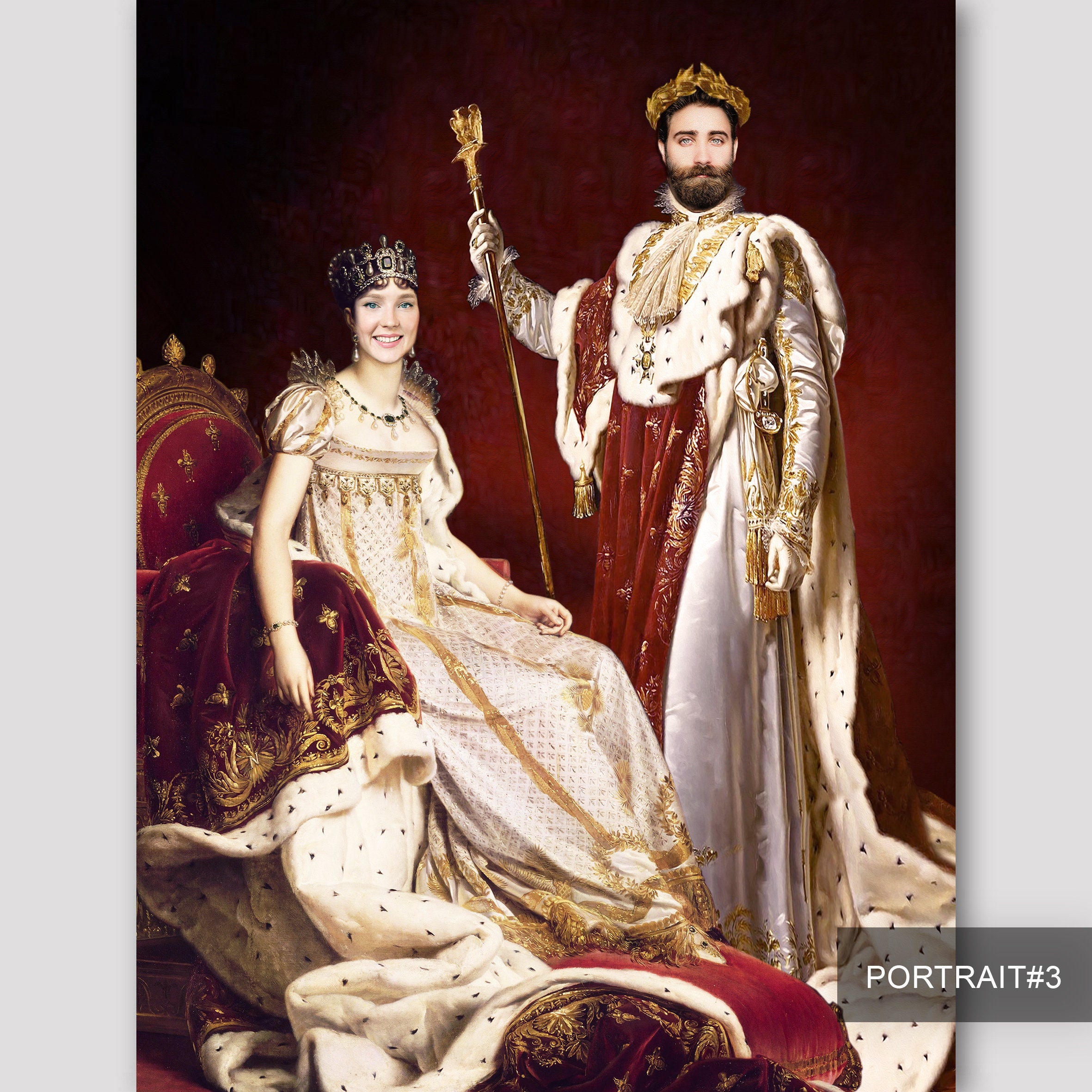 Digital Prints Renaissance Portraits King Portrait Queen Portrait ...