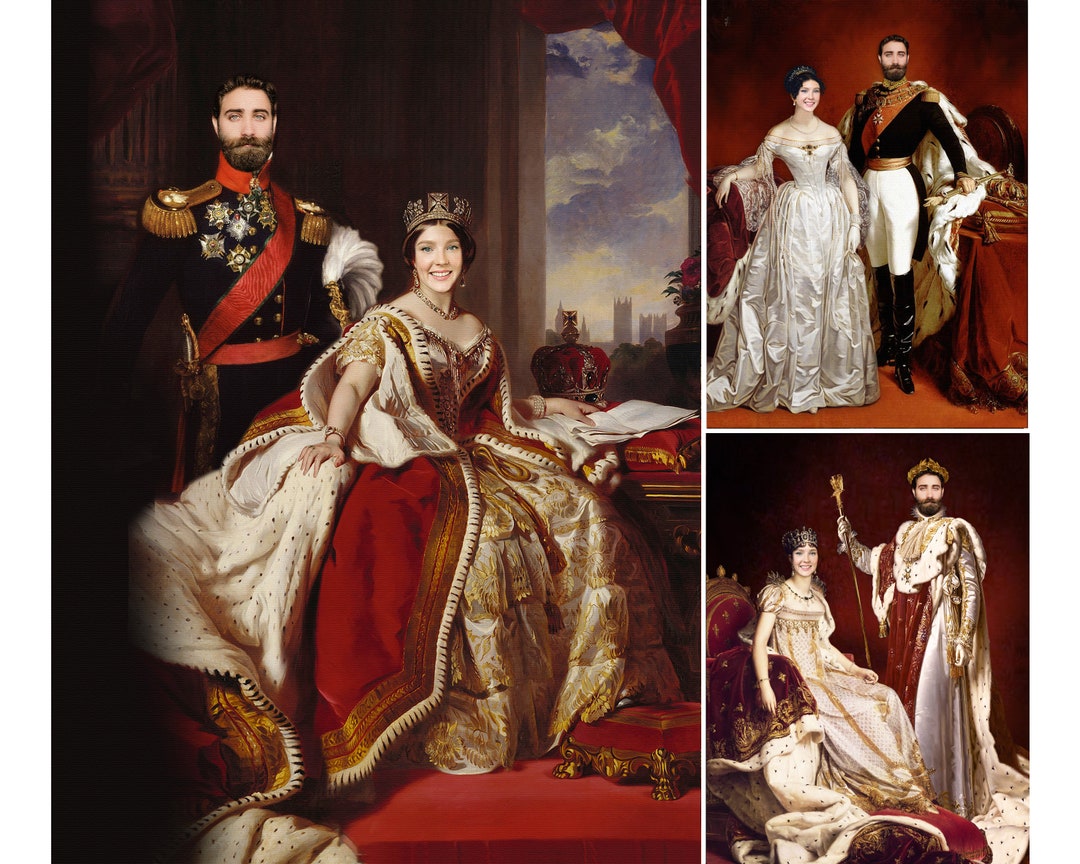 Couple Royal Portrait,royal Couple,custom Portrait,personalised ...