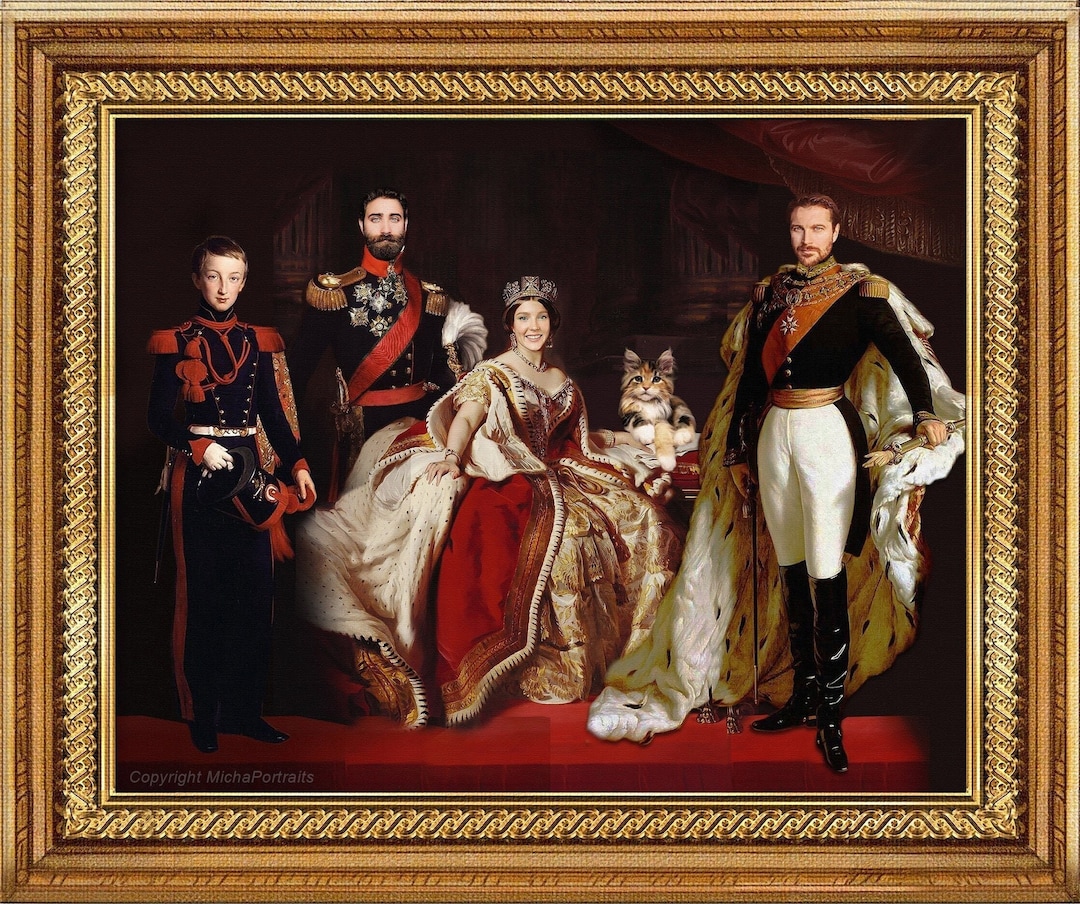 Compose the Royal Portrait of Your Family & Pets,custom Portrait ...