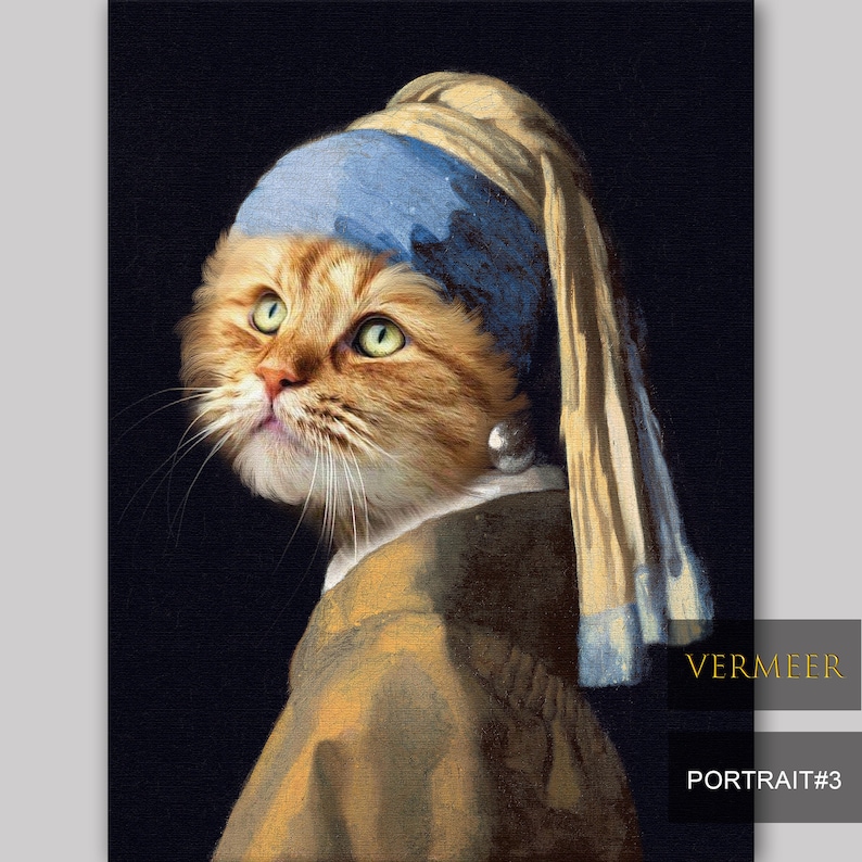 Your Pet in a Masterpiece,custom Portrait,leonard Davinci,vermeer ...