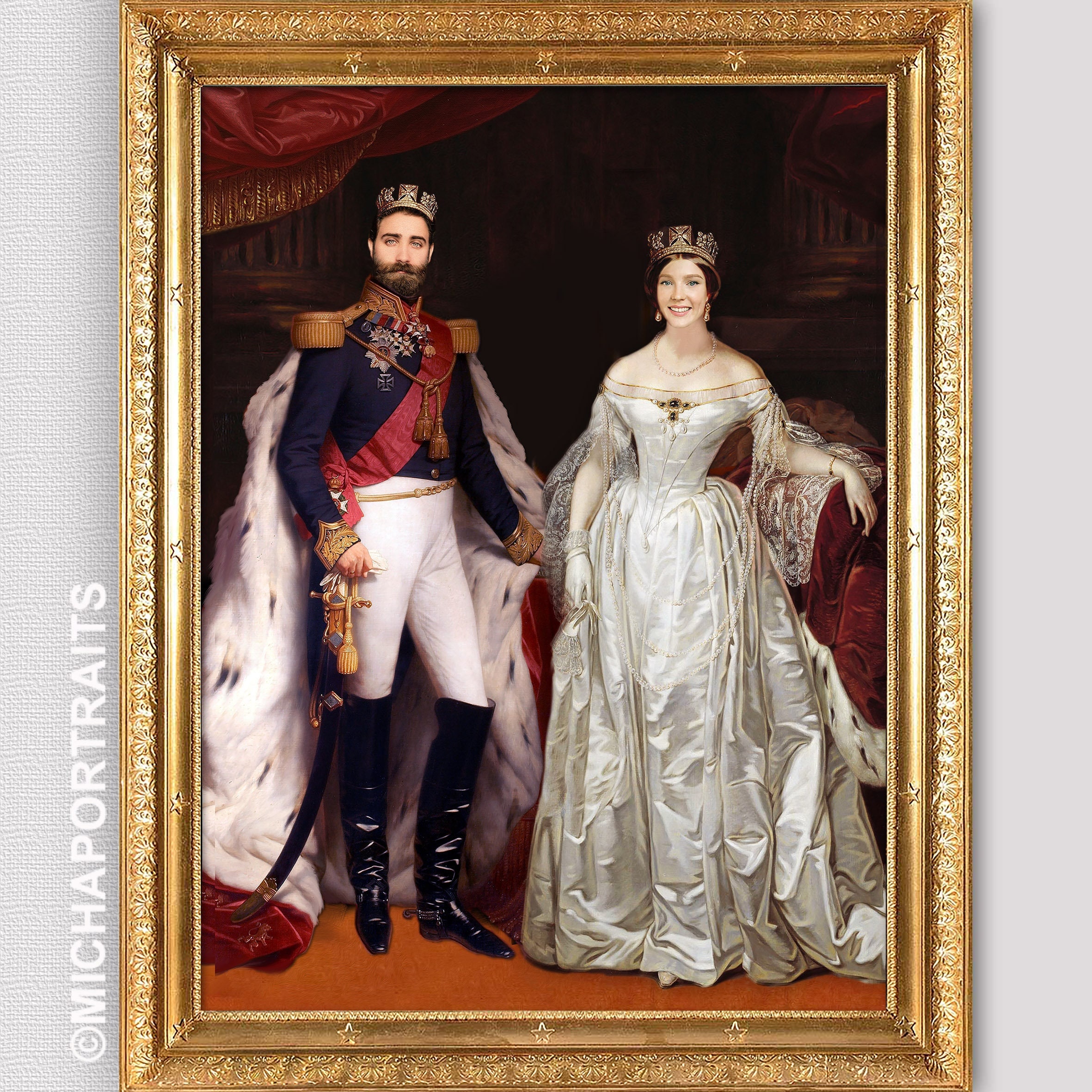 Pet Supplies Pet Portraits Custom Man Woman kids Portrait Regal Couple ...