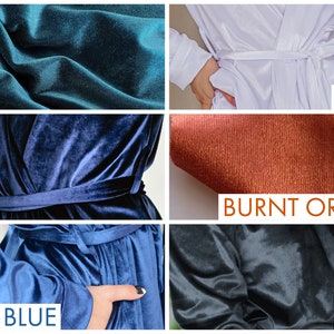 Velvet Long Robe Teal womens velvet robe long bridesmaid | Etsy