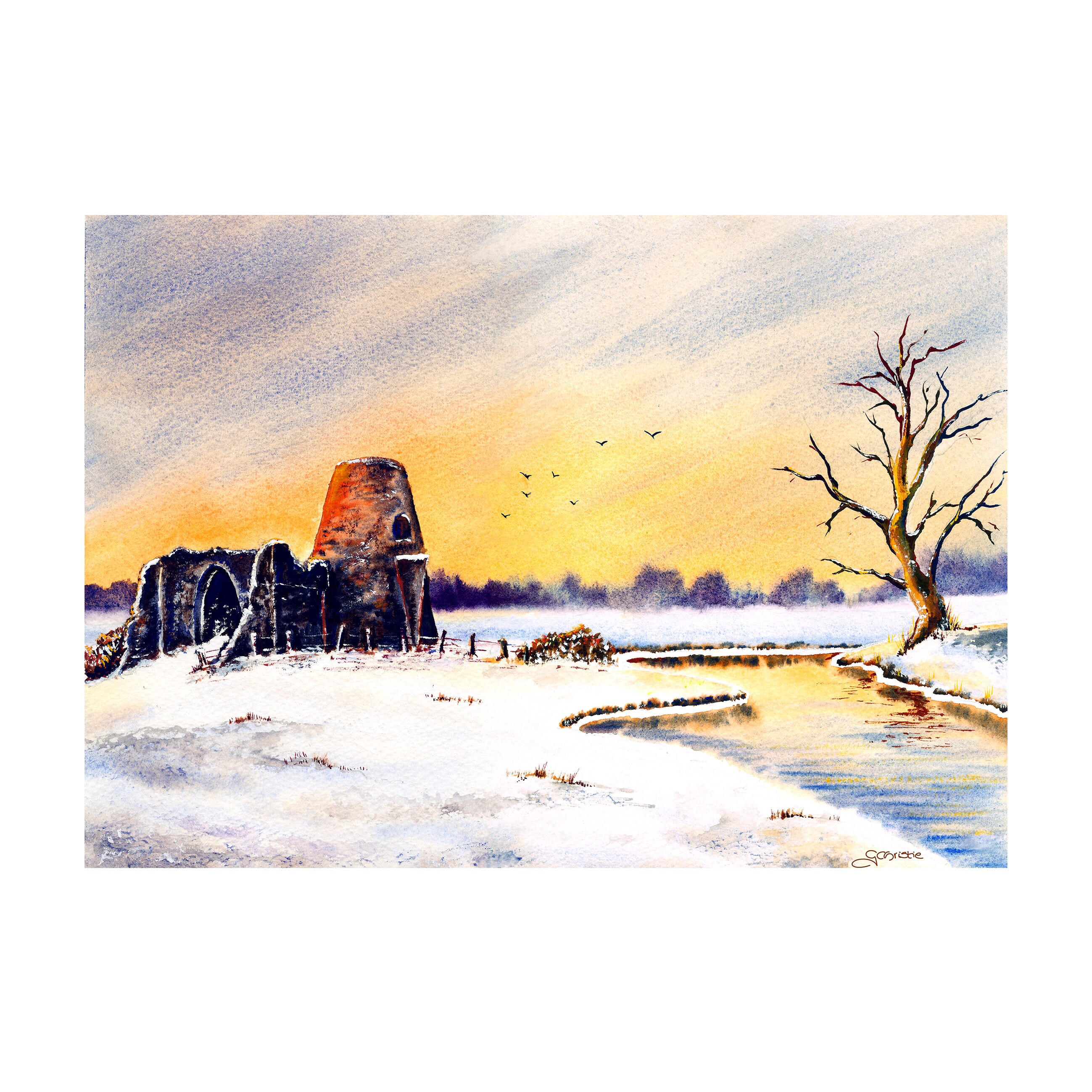 St Benet's Abbey Norfolk Watercolour Print by Gemma - Etsy
