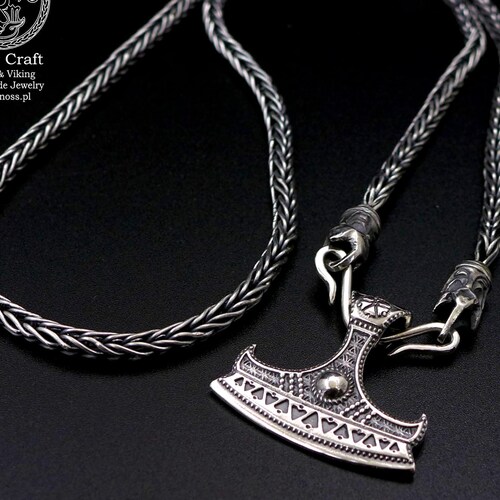 Silver Hand-made Necklace of Slavic Gods Perun Axe Type 2 - Etsy