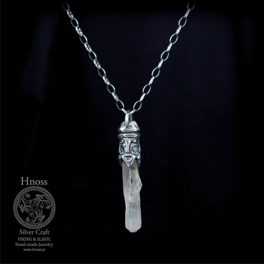 Necklase Set of Silver Svantevit Pendant With Mountain Crystal & Chain ...