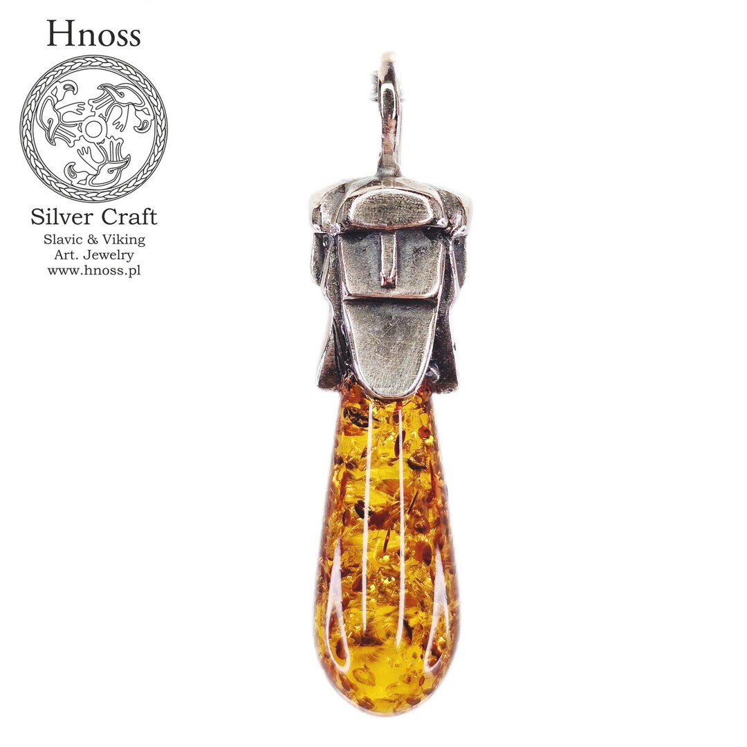 Wolin Svantevit Amulet Pendant With Baltic Amber - Etsy