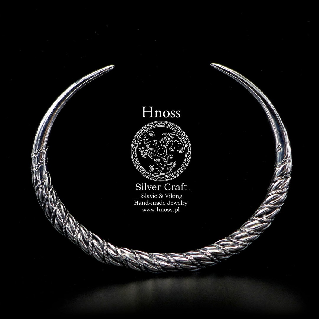 Braided and Hammered Needle Viking & Slavic Lunula Bracelet - Etsy