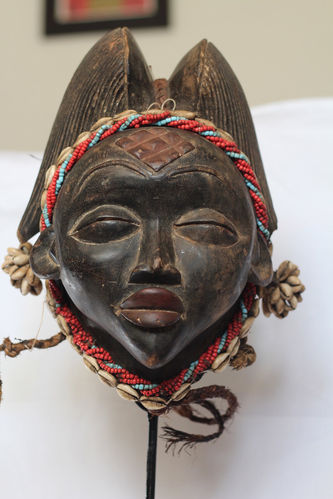 Vintage Punu Tribe Mask.okuyi Face Mask,gabon. Punu Mask With Cowrie ...