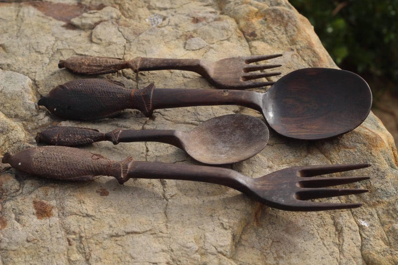 4 Antique African Wooden Spoon.wooden Spoon. Boho Utensils. Kitchen ...