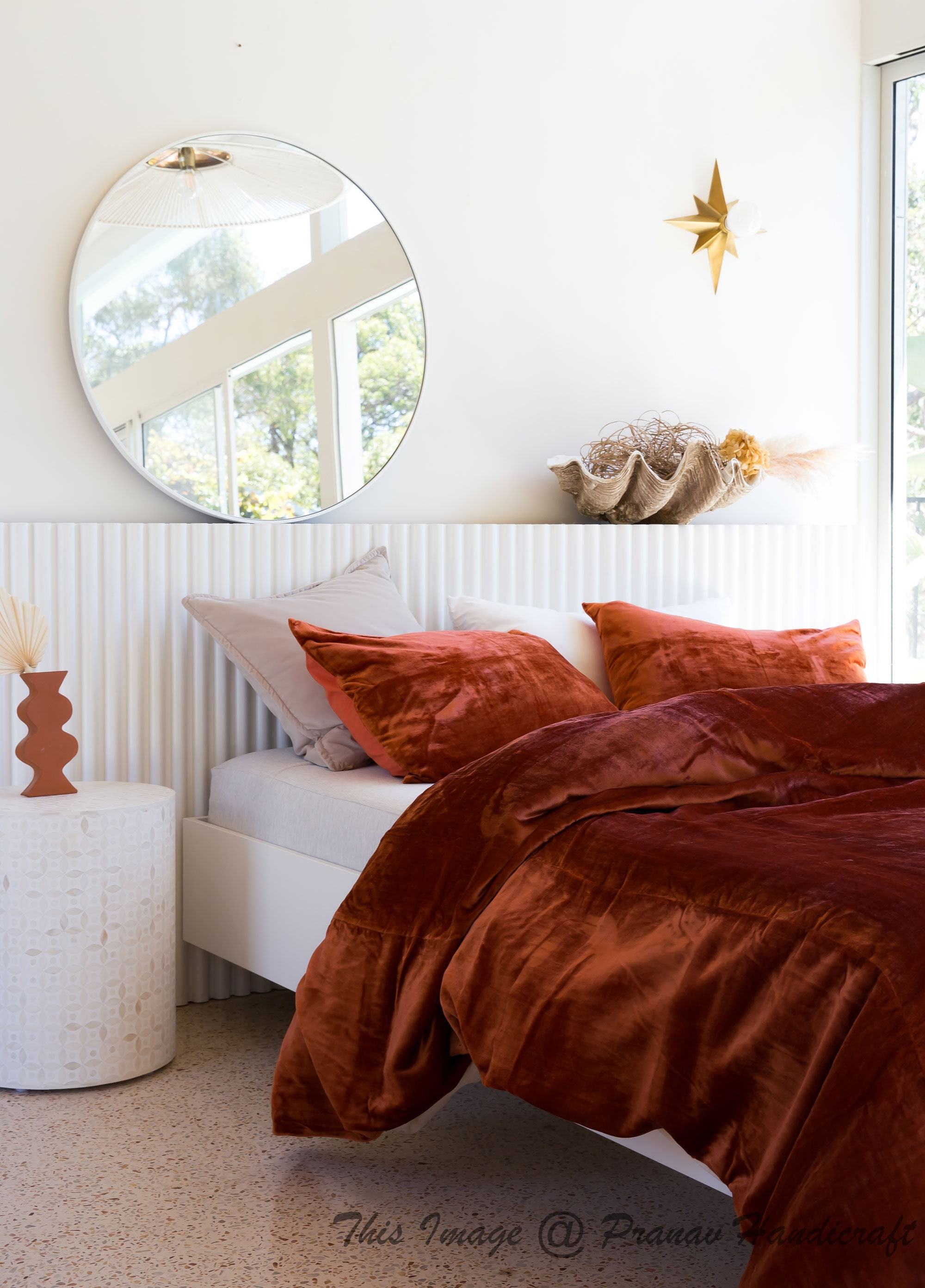 3 Pieces Set Terracotta Velvet Duvet Cover Queen Boho Bedding | Etsy