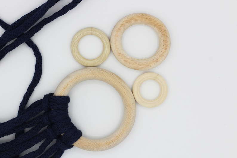 Natural Wood Ring 30/35/50/70mm Macrame Wood Ring Wood - Etsy