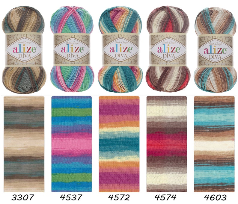 Alize Diva Batik 100% Acrylic Yarn Perfect for Summer | Etsy