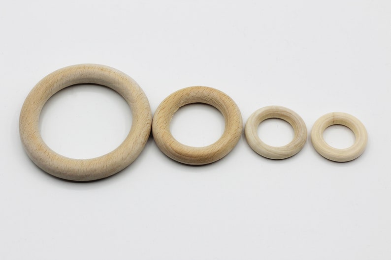 Natural Wood Ring 30/35/50/70mm Macrame Wood Ring Wood - Etsy