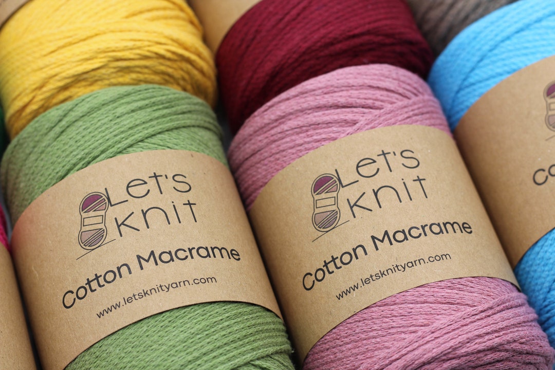 2mm Cotton Macrame Cord for Bags, Baskets, Plant Hangers, and Home ...