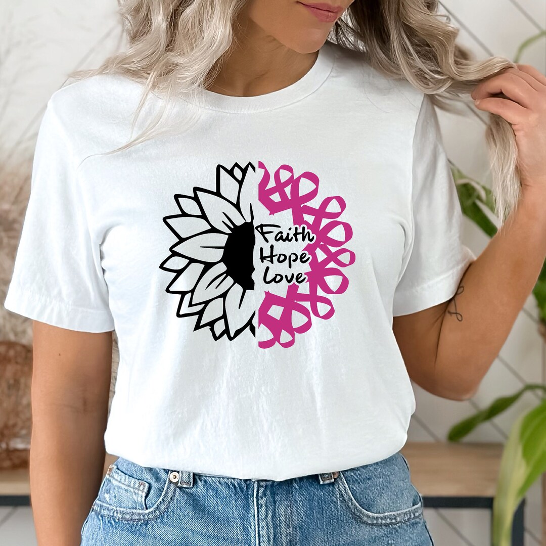 Sunflower Cancer Awareness SVG Digital T Shirt Design for Customizing ...