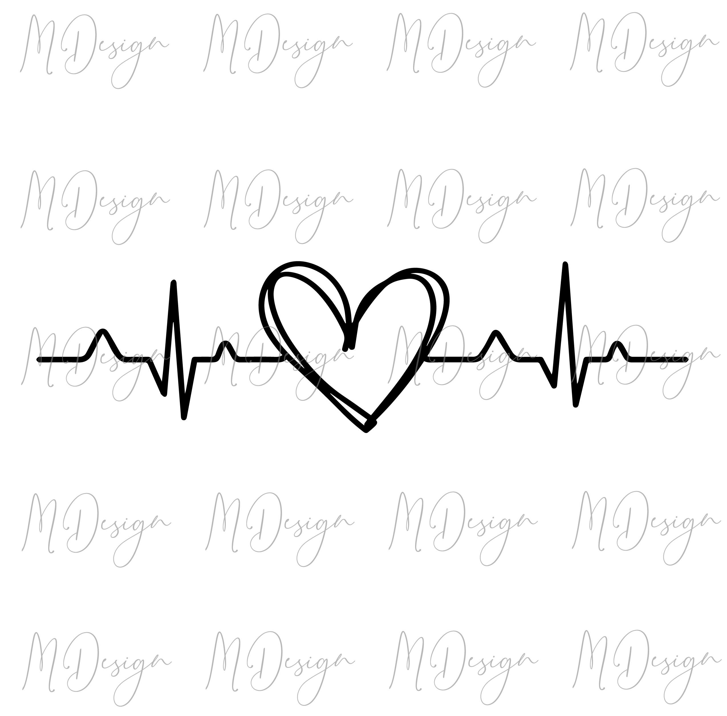 Heartbeat Line SVG Design for Customizing Nurse Medical Staff - Etsy