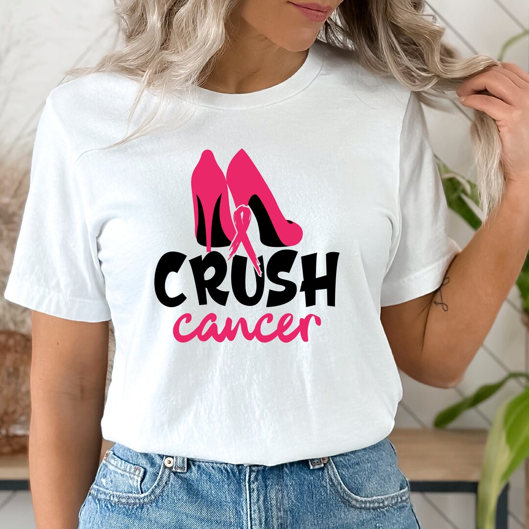 Crush Cancer SVG - Breast Cancer Awareness Month T Shirt Design With ...