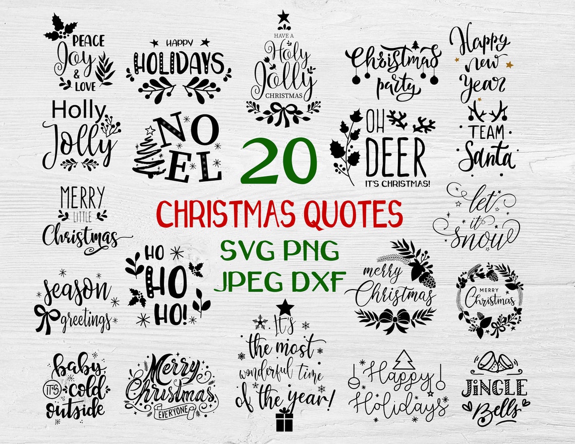 Christmas SVG Bundle Christmas Quotes and Sayings Vinyl - Etsy