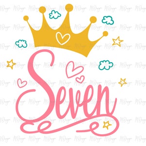 Seven Birthday SVG Cutting Files for Cricut, Silhouette-7th Birthday ...